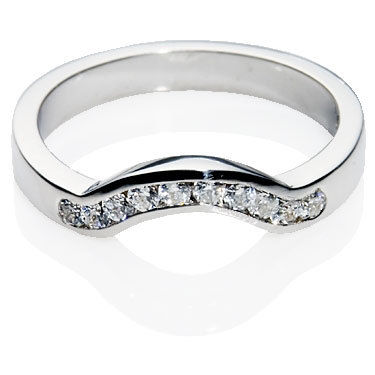 Curve Shaped Diamond Wedding Ring | DUO Jewellery